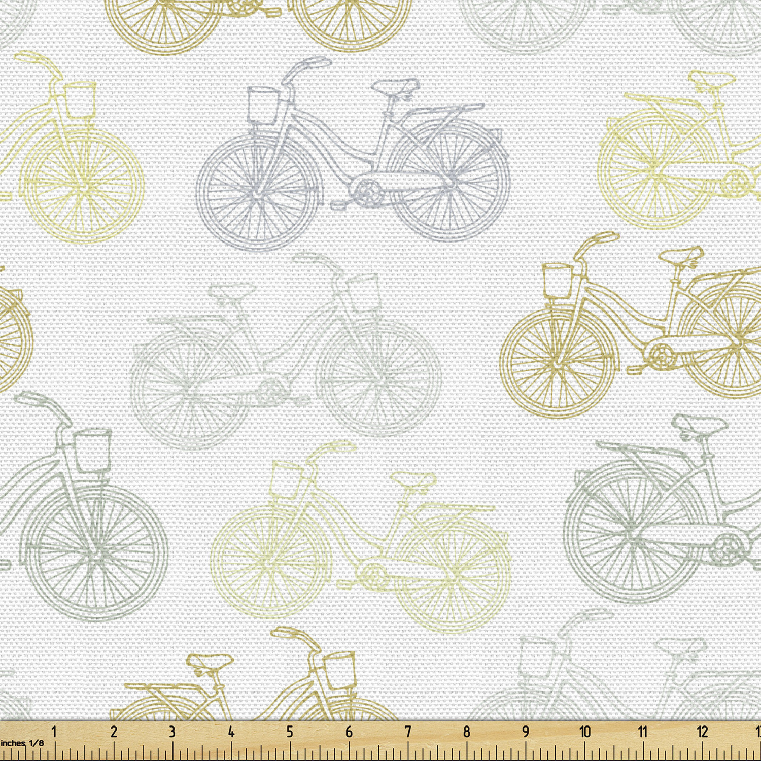 Ambesonne Bicycle Fabric by the Yard Upholstery, Pastel Retro Classical ...