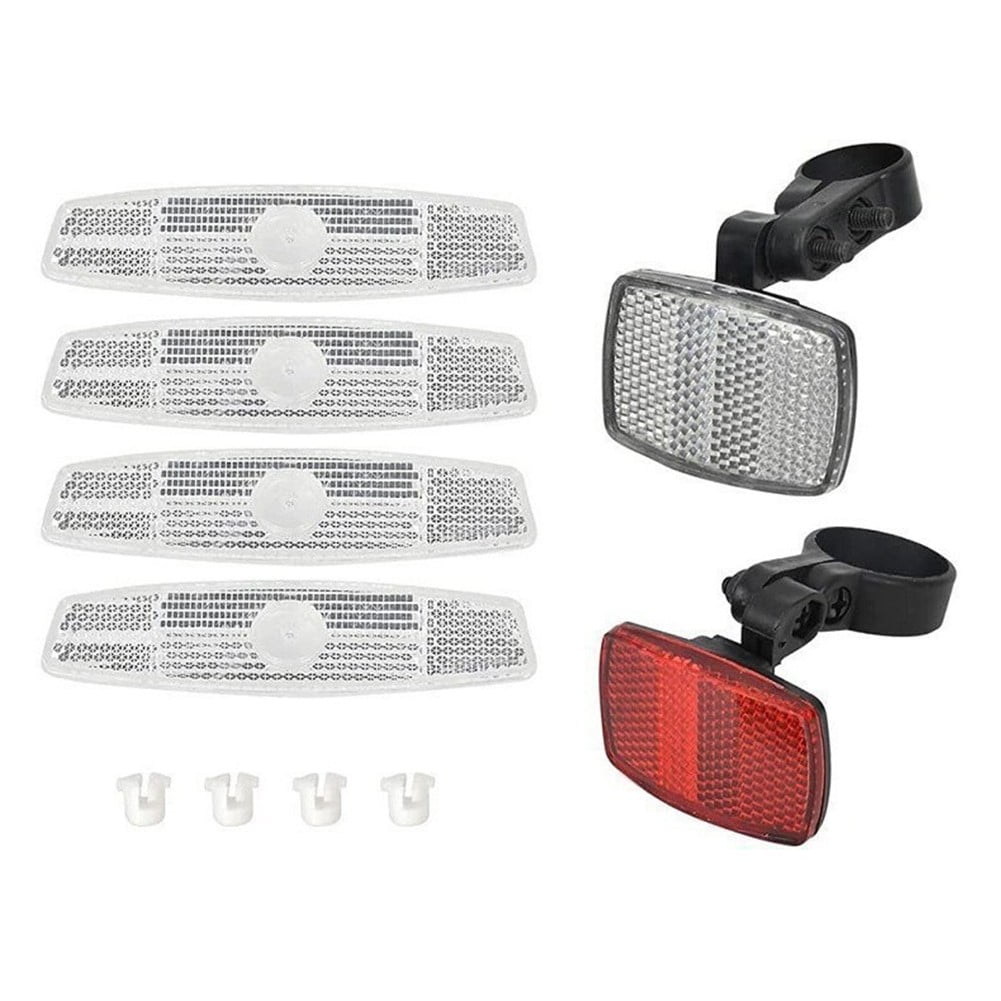 Bicycle Front Rear Spokes Reflector Set Bike Light Warning Reflectors ...