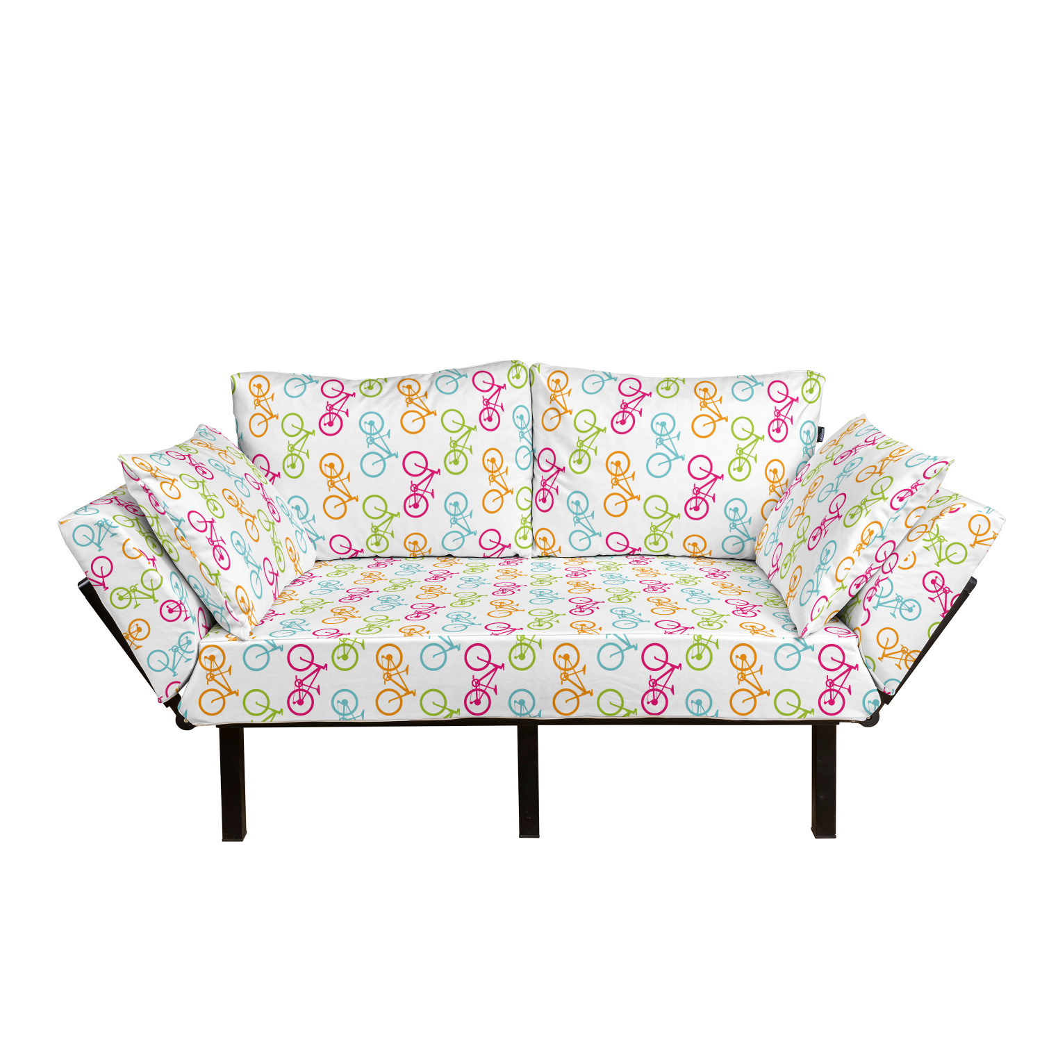 Bicycle Futon Couch, Plainly Designed Bicycle Silhouettes in Different ...