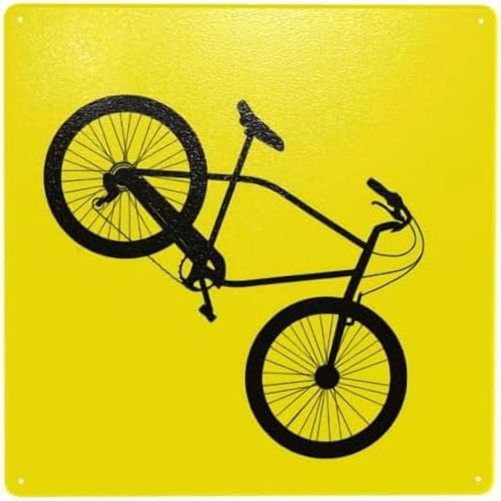 Bicycle Graphic Warning Sign, Bike Security Metal Signs for Home ...