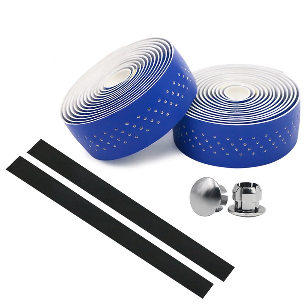 Bicycle Handlebar Tape Mtb Road Bike Pu Leather Perforated Belt with 2 ...