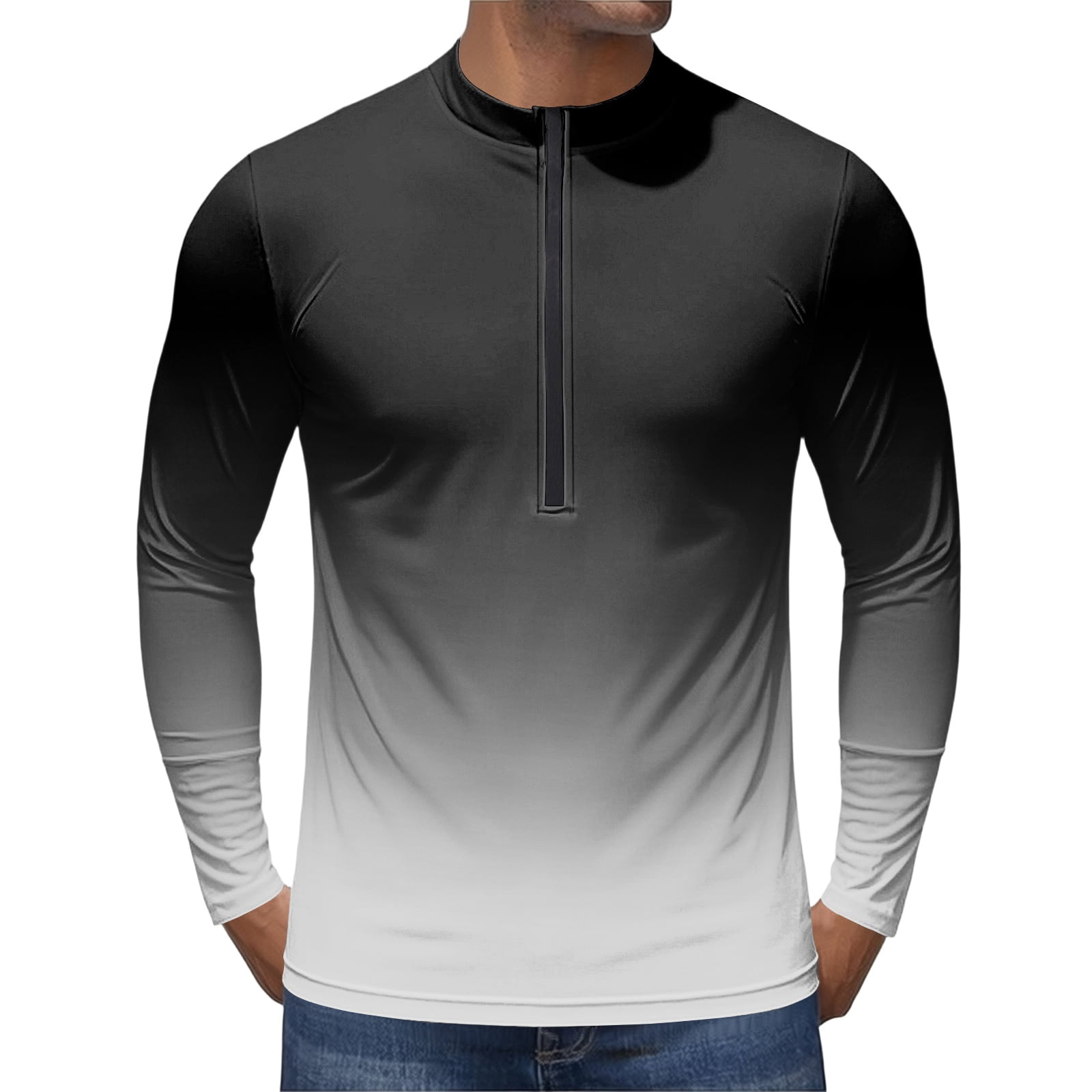 Bicycle Jerseys for Men Gradient Long Sleeve Cycling Jersey, Moisture ...