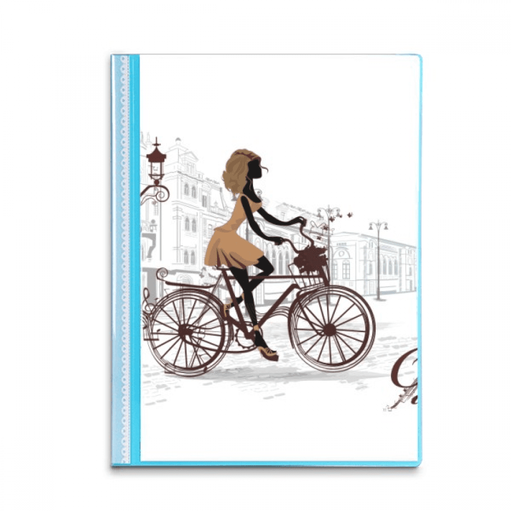 Bicycle Lady France Illustration Pattern Book Sheet Protectors ...