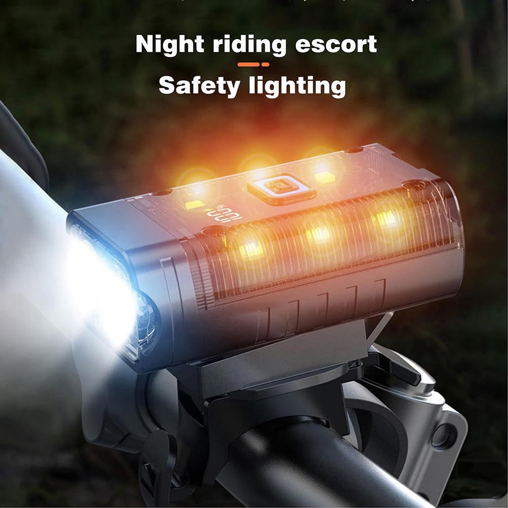 Bicycle Light Dual T6 Far and Near Light Headlight Digital Display 360 ...
