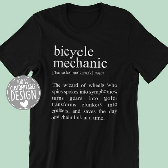 Bicycle Mechanic Definition Funny Bike Repair Themed Graphic Tee,for men and women up to 5XL ...