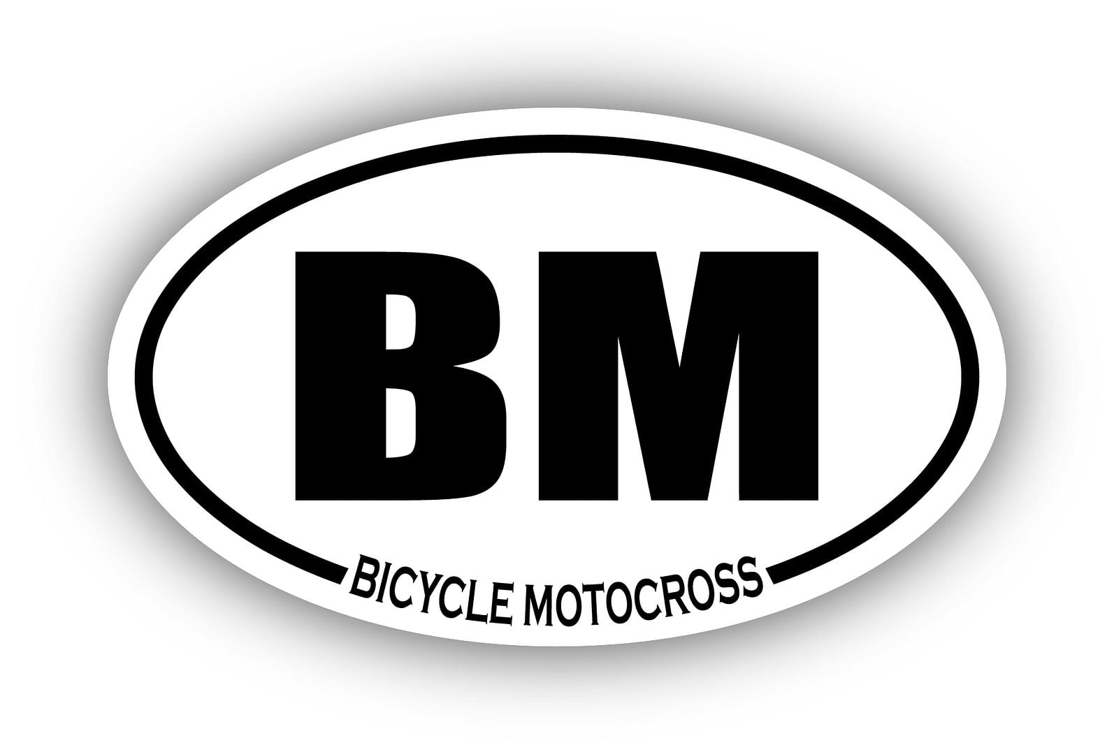 Bicycle Motocross BM Oval Bumper Sticker 3M Vinyl Decal 3 in x 5 in ...