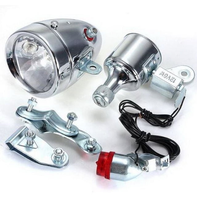 Bicycle Motorized Bike Friction generator Headlight Tail Light Kit 12V ...
