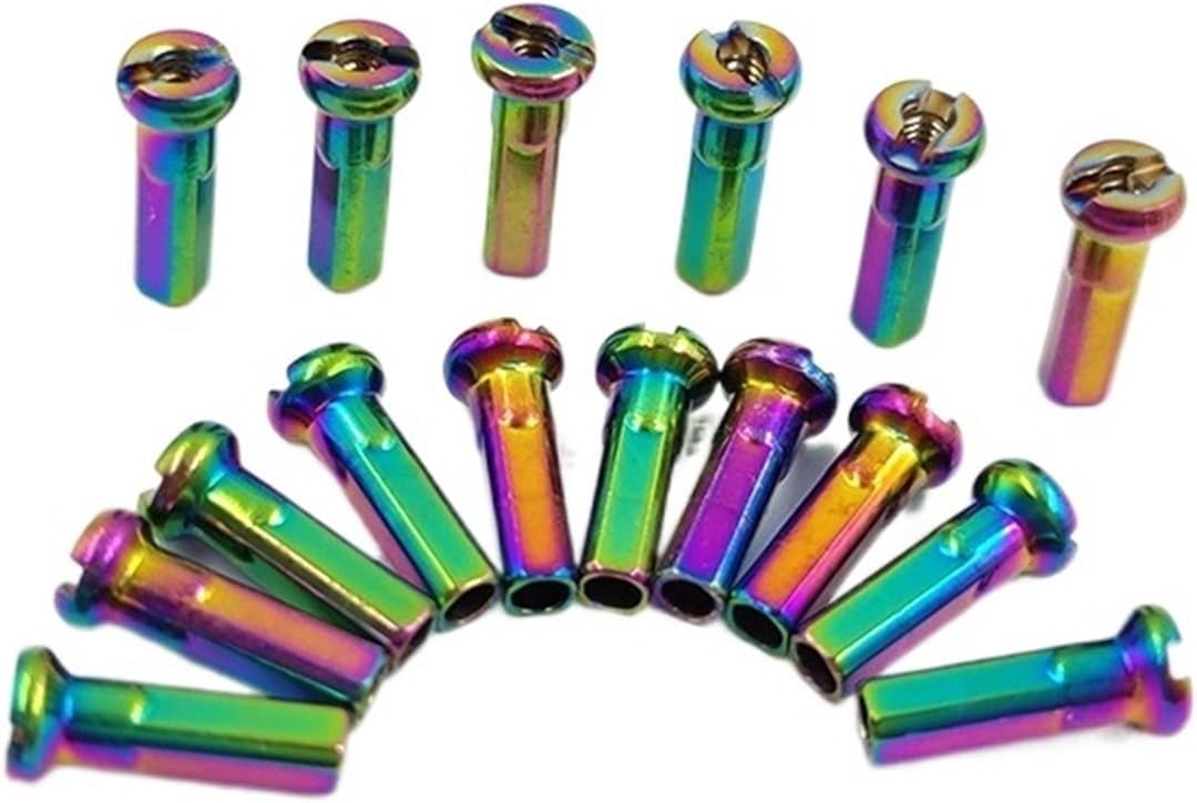 Bicycle Nipples Rainbow Brass Round Head 14G 2.0 14mm Spoke for ...