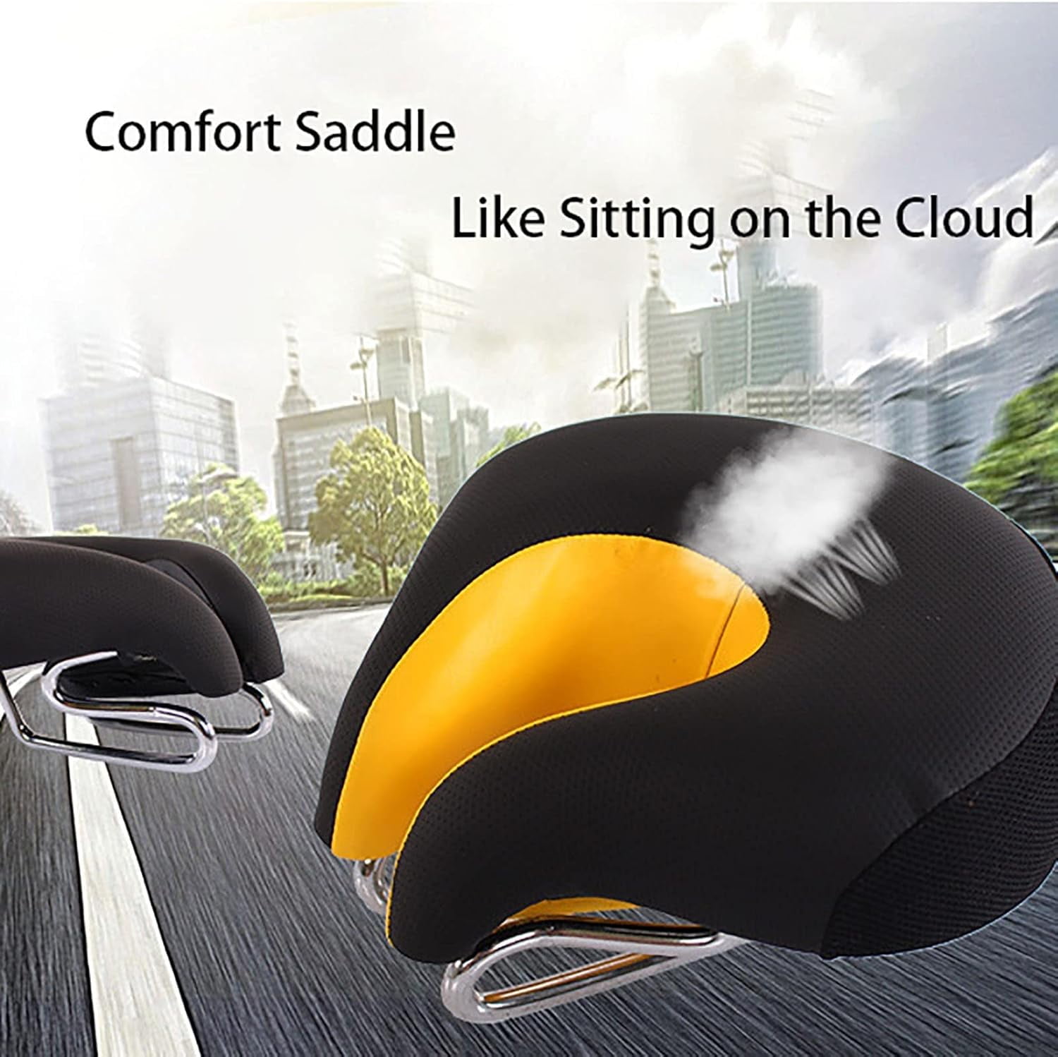 Bicycle Noseless Saddle, Thickened Saddle, Ergonomically Designed Seat ...