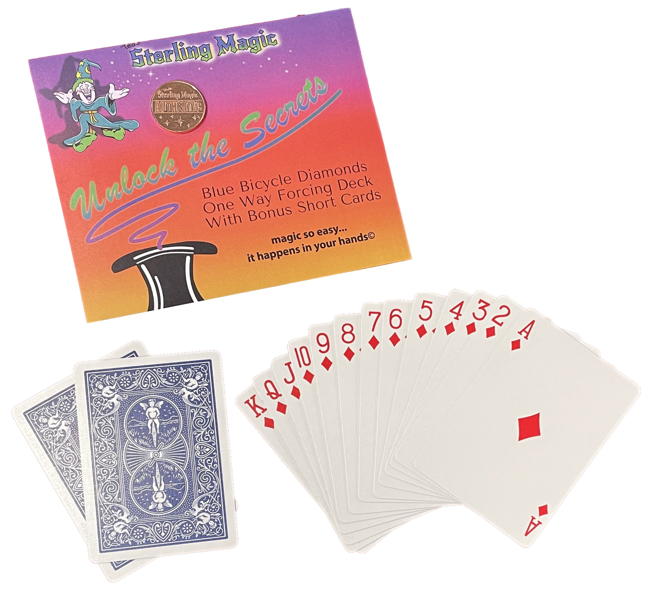 Ted's Sterling Magic Blue Bicycle One Way Force Deck Trick Kit (5 of ...