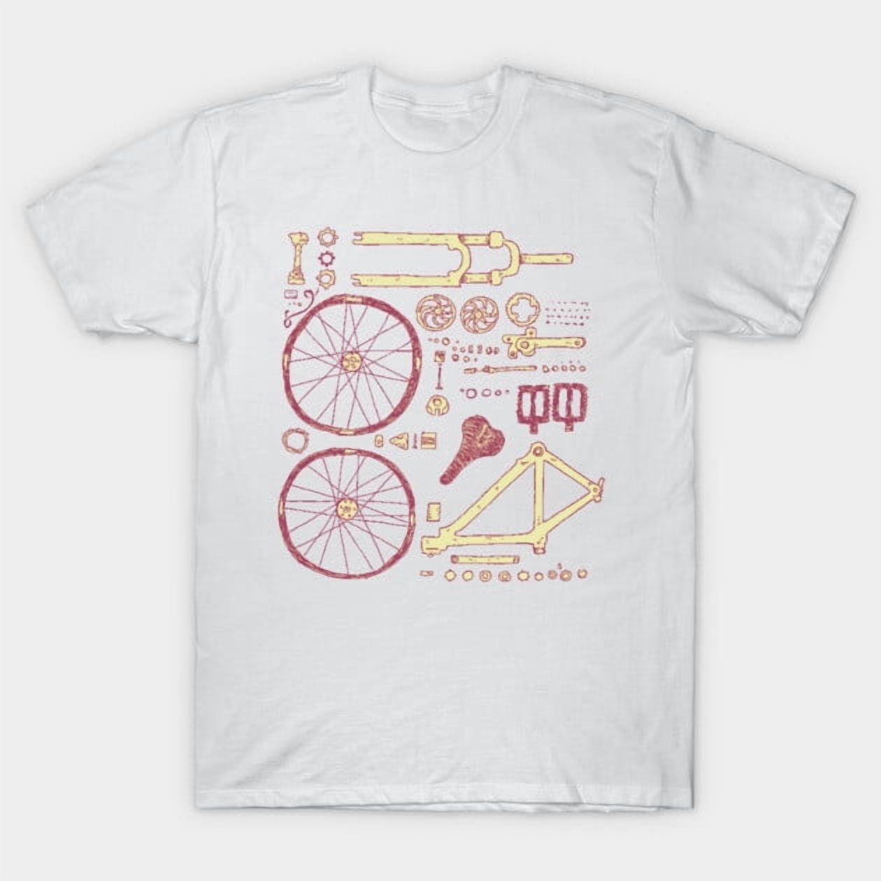 Bicycle Parts Funny Cycling Anatomy Retro Bike Mechanic Cyclist Art Graphic H449 Unisex T-Shirt ...