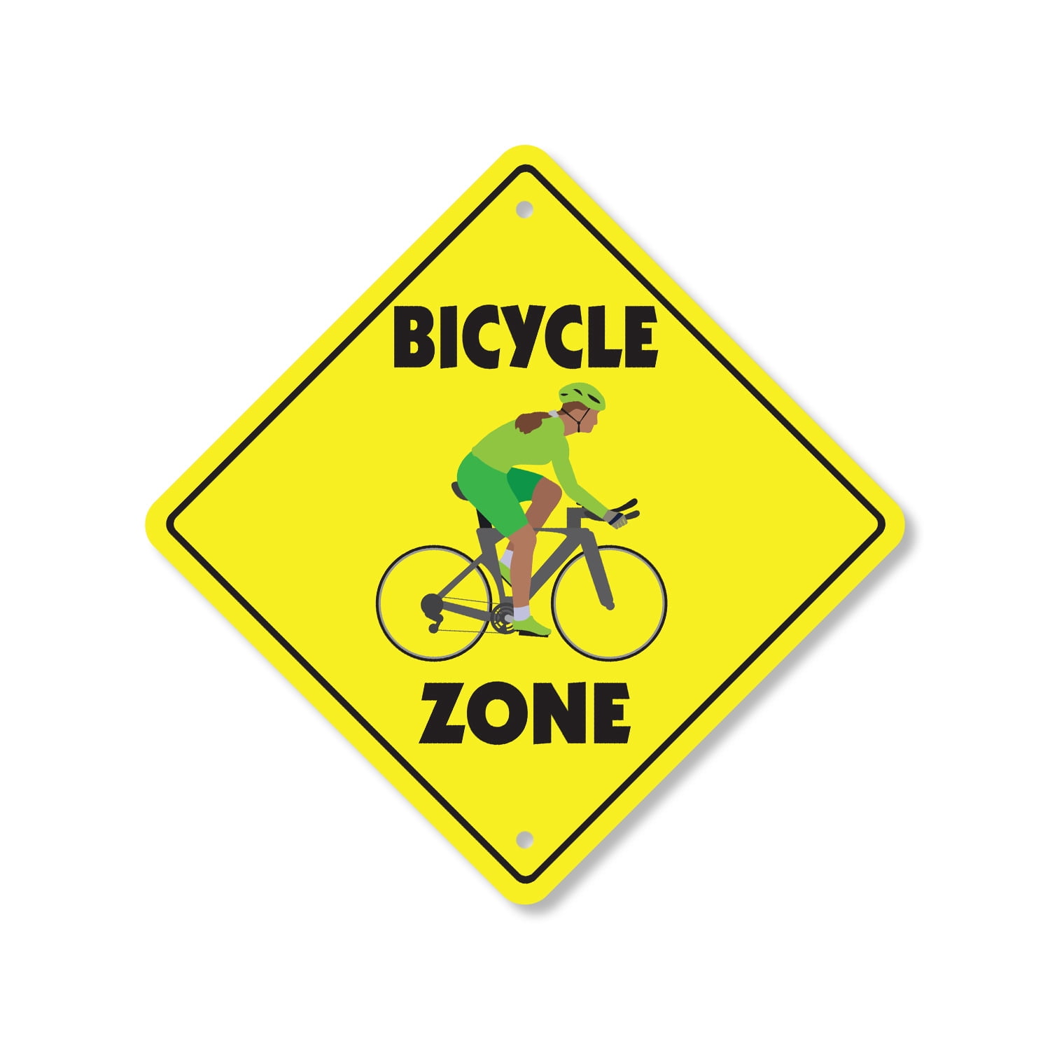 Bicycle Plastic Crossing Sign - 12 Inch X 12 Inch Xing Sign Gift Bike ...