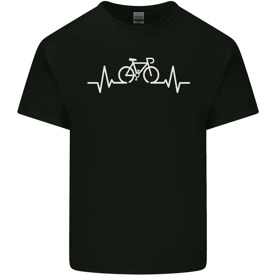 Bicycle Pulse Cycling Cyclist Bike MTB Sport Graphic Light Cotton Tee ...