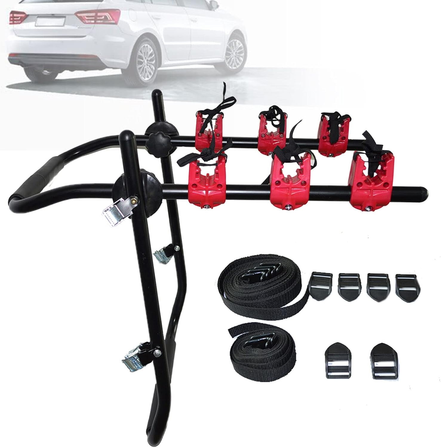 Bicycle Rack for Car,3-Bike Foldable Trunk Mount Bike Rack Hatchback ...