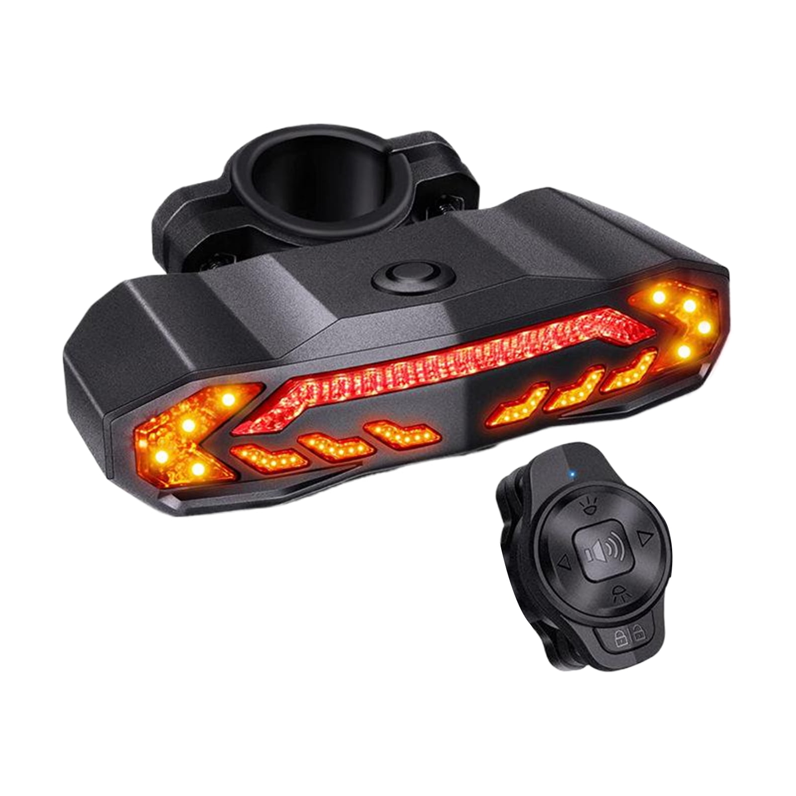 Bicycle Rear Light Alarm Waterproof Rechargeable Scooter Bike Turn ...