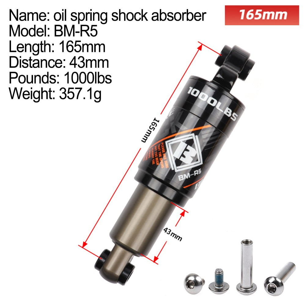Bicycle Rear Shock Absorber 125-190mm 1000LBS ebike Electric Scooter ...