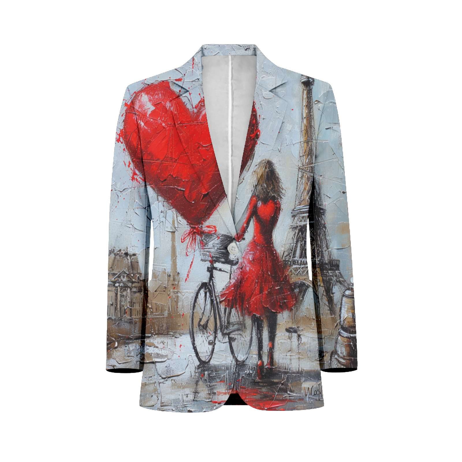 Bicycle,Red Heart,Eiffel Tower Mens Suits Shawl Collar Slim Fit Suit Mens Groom Jacket Tuxedos ...