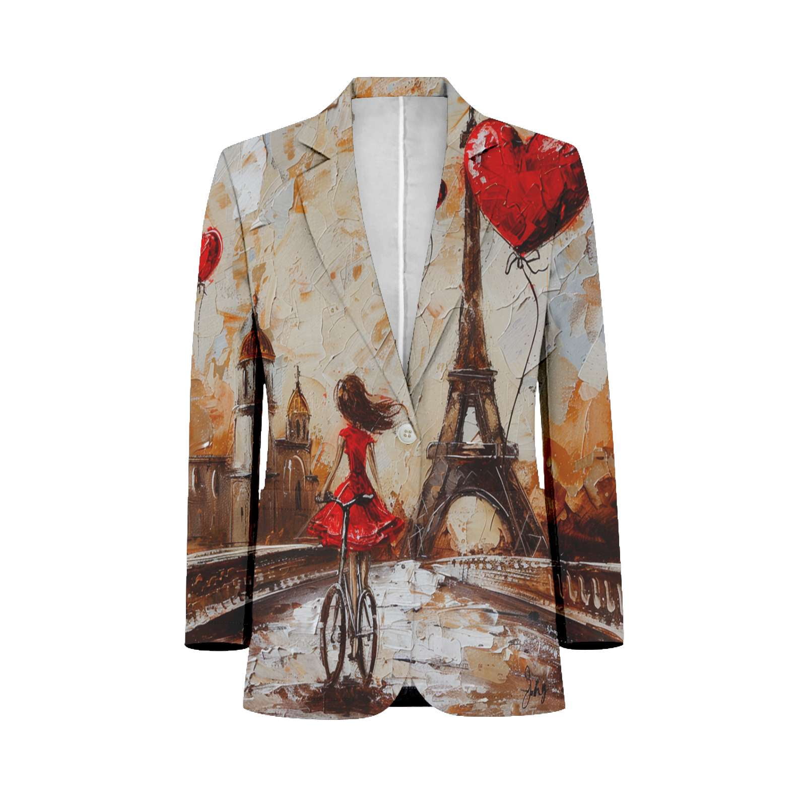 Bicycle,Red Heart,Eiffel Tower Mens Suits Shawl Collar Slim Fit Suit Mens Groom Jacket Tuxedos ...