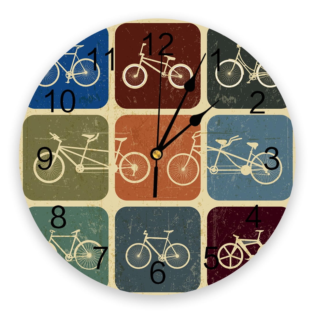 Bicycle Retro Style Wall Clock rative for Living Room Kitchen Bedroom ...