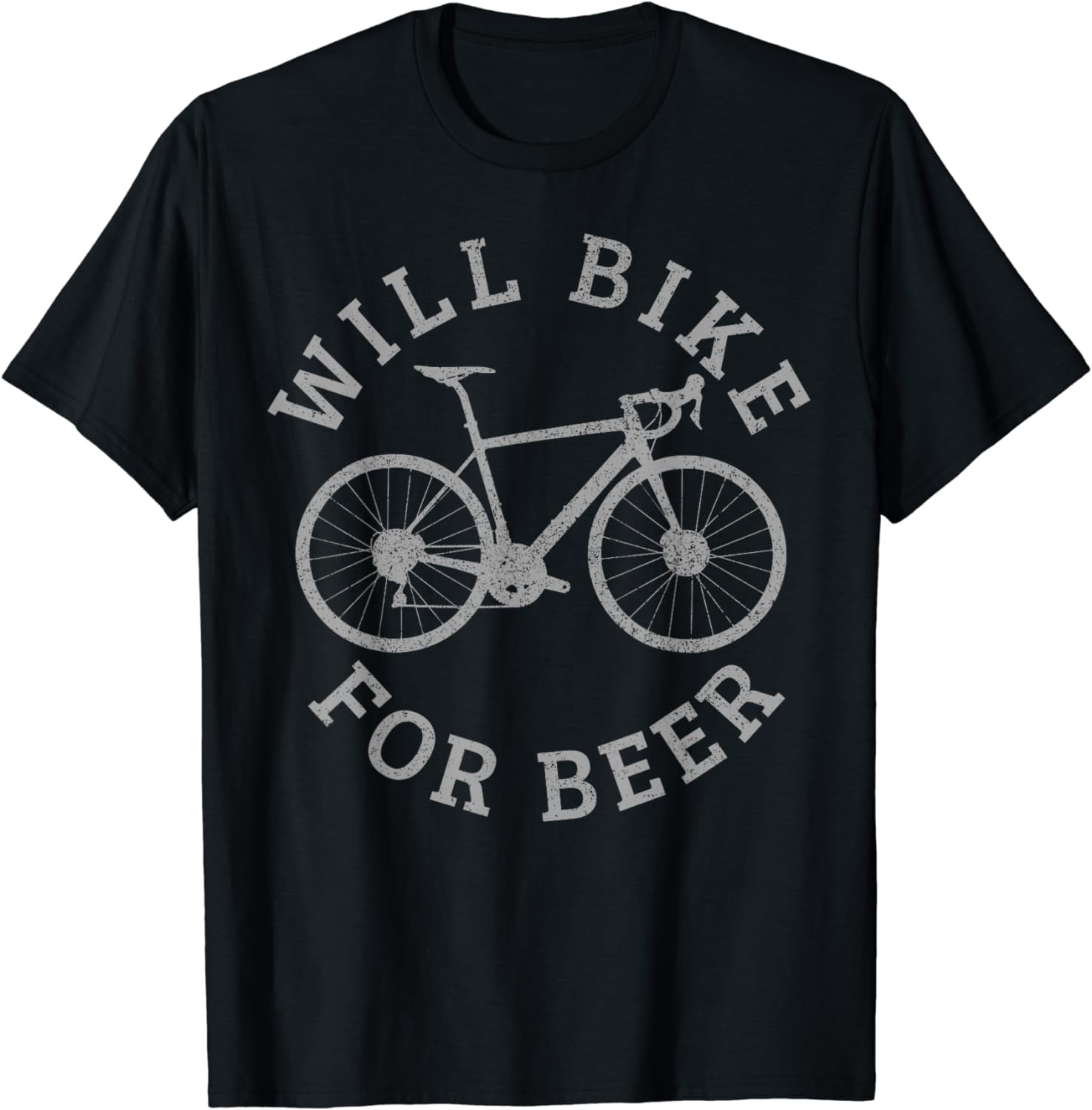 Bicycle Road Bike Beer Funny Will Bike For Beer T-Shirt - Walmart.com