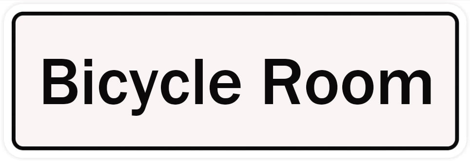Bicycle Room Sign 9 X 3 Inch Acrylic Plastic Sign With Symbols, Self ...