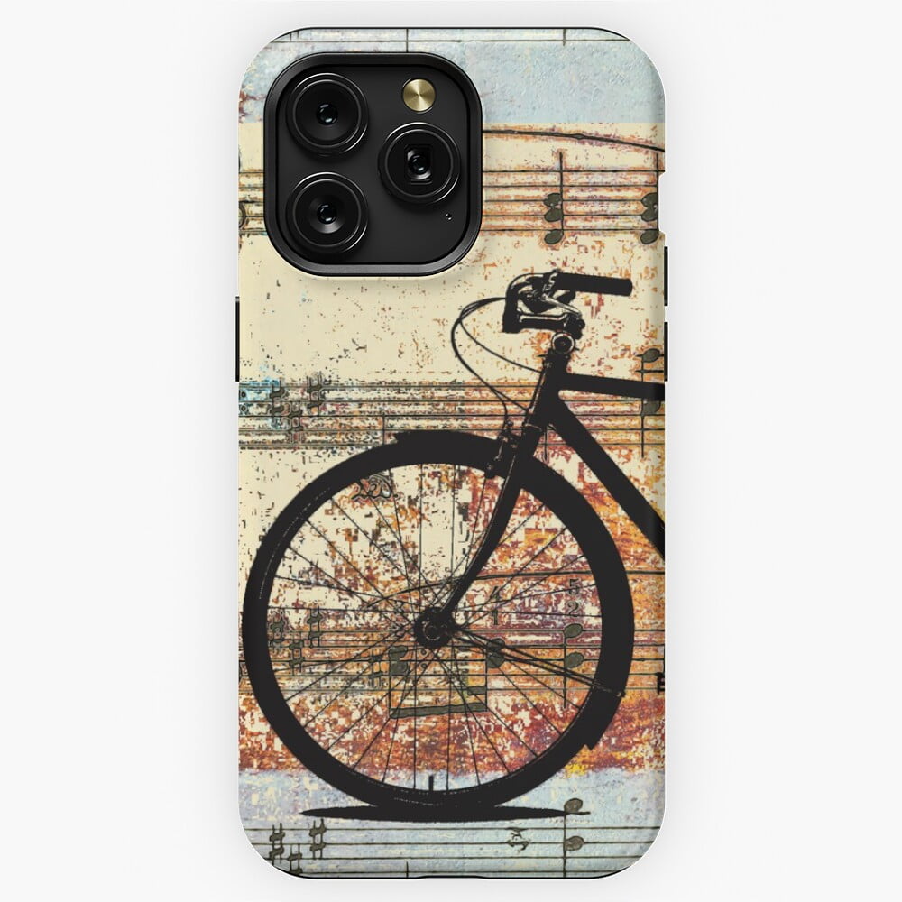 Bicycle Silhouette Musical Notes Creative Design Case for iPhone 11 12 ...