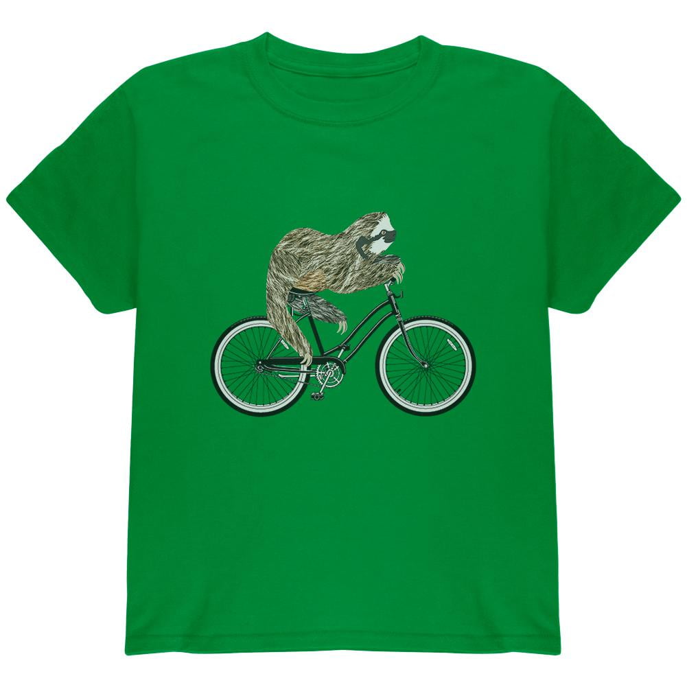 Bicycle Sloth Youth T Shirt Irish Green YSM - Walmart.com