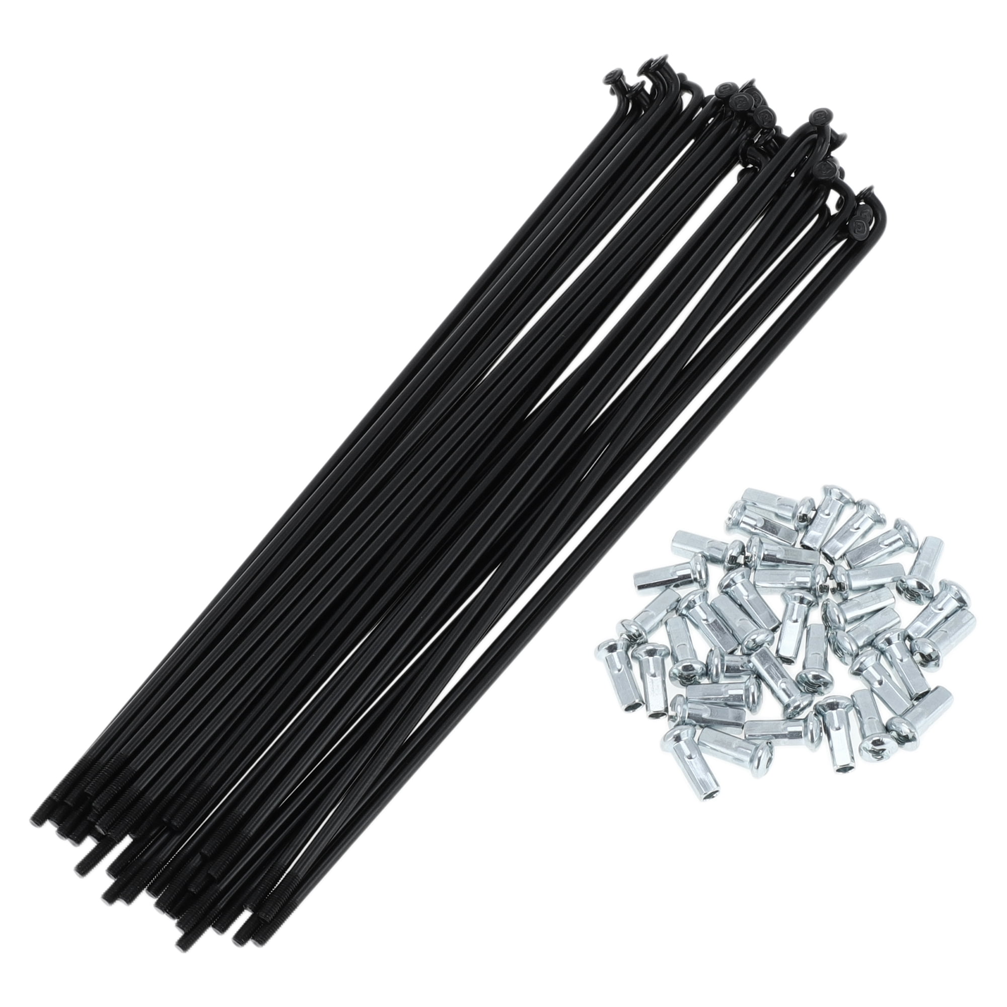 Unique Bargains Bicycle Spokes 12G Bike Wheel Spokes Carbon Steel Black ...