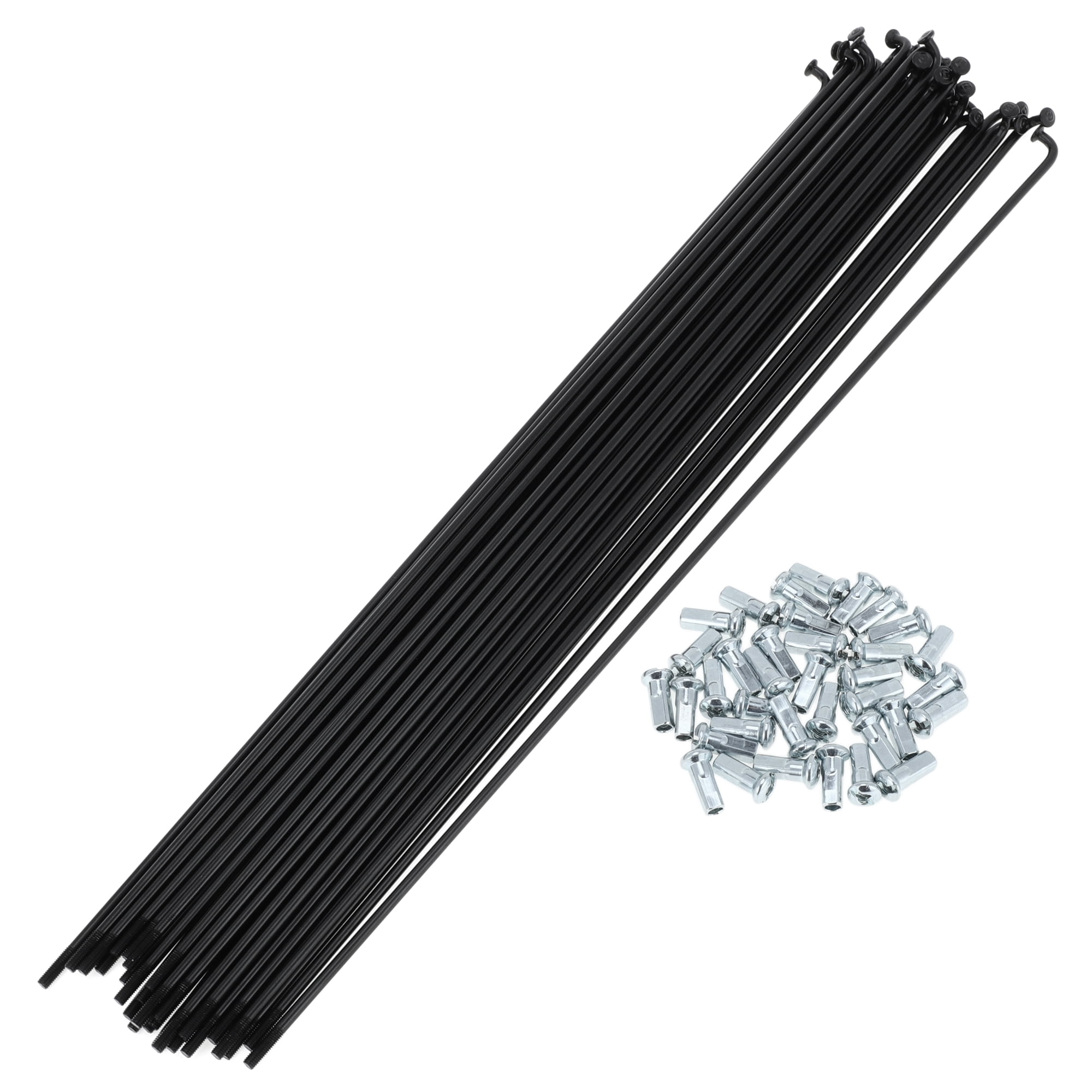 Unique Bargains Bicycle Spokes 12G Bike Wheel Spokes Carbon Steel Black ...