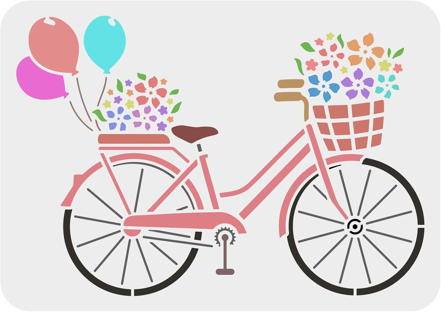 Bicycle Stencil Template 11.7x8.3 inch Flower Stencils Plastic Bike ...