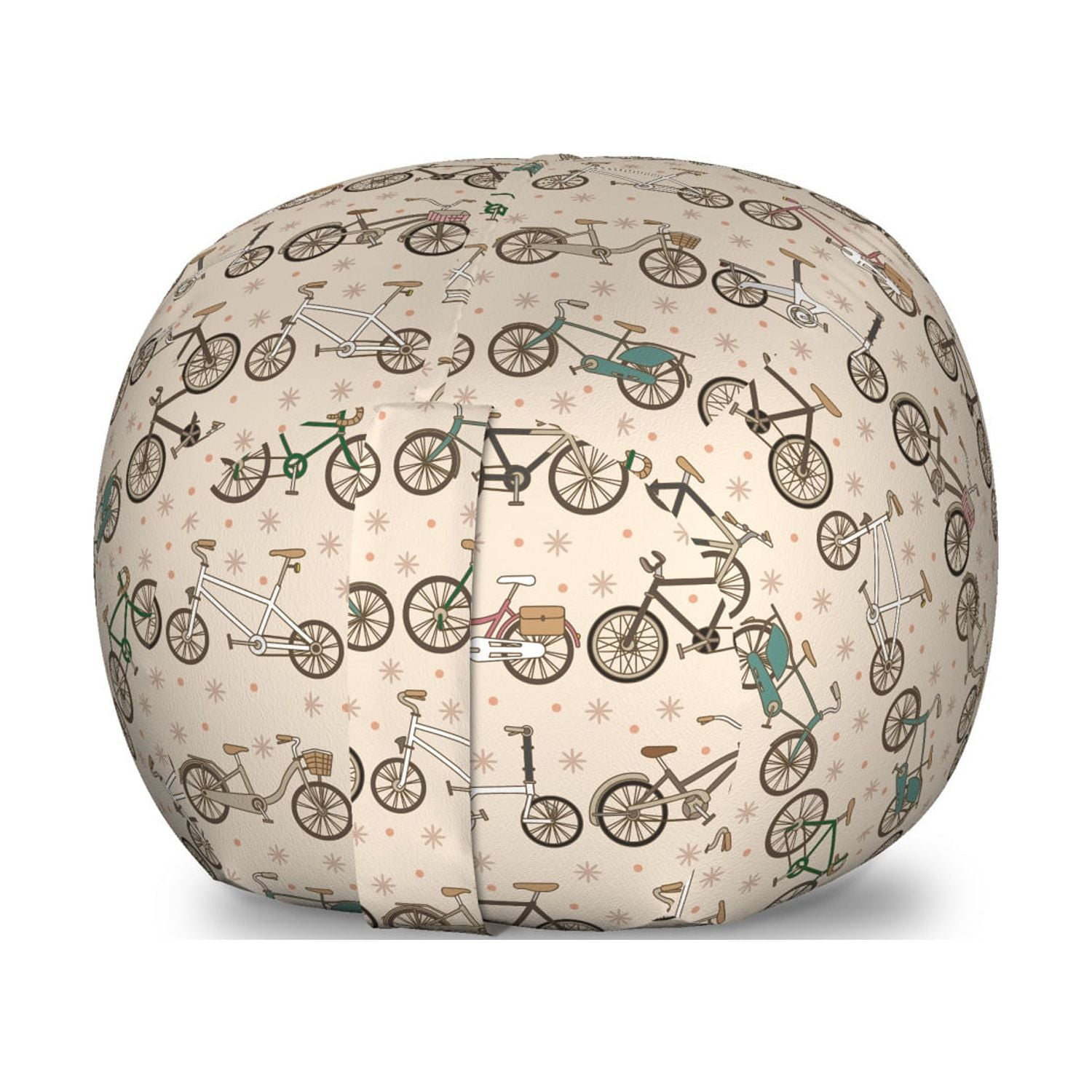 Bicycle Storage Toy Bag Chair, Retro Pattern with Different Bicycles ...