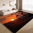 Bicycle Sunset Area Rugs, Bicycle Sunset Scenery Carpet, Washable Non ...