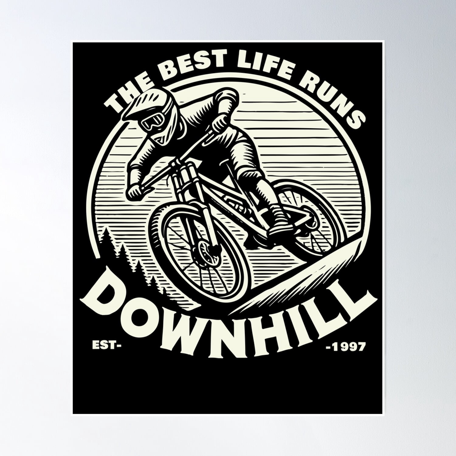 Bicycle: The Best Life Runs Downhill Poster Wall Art, Modern Wall Decor ...