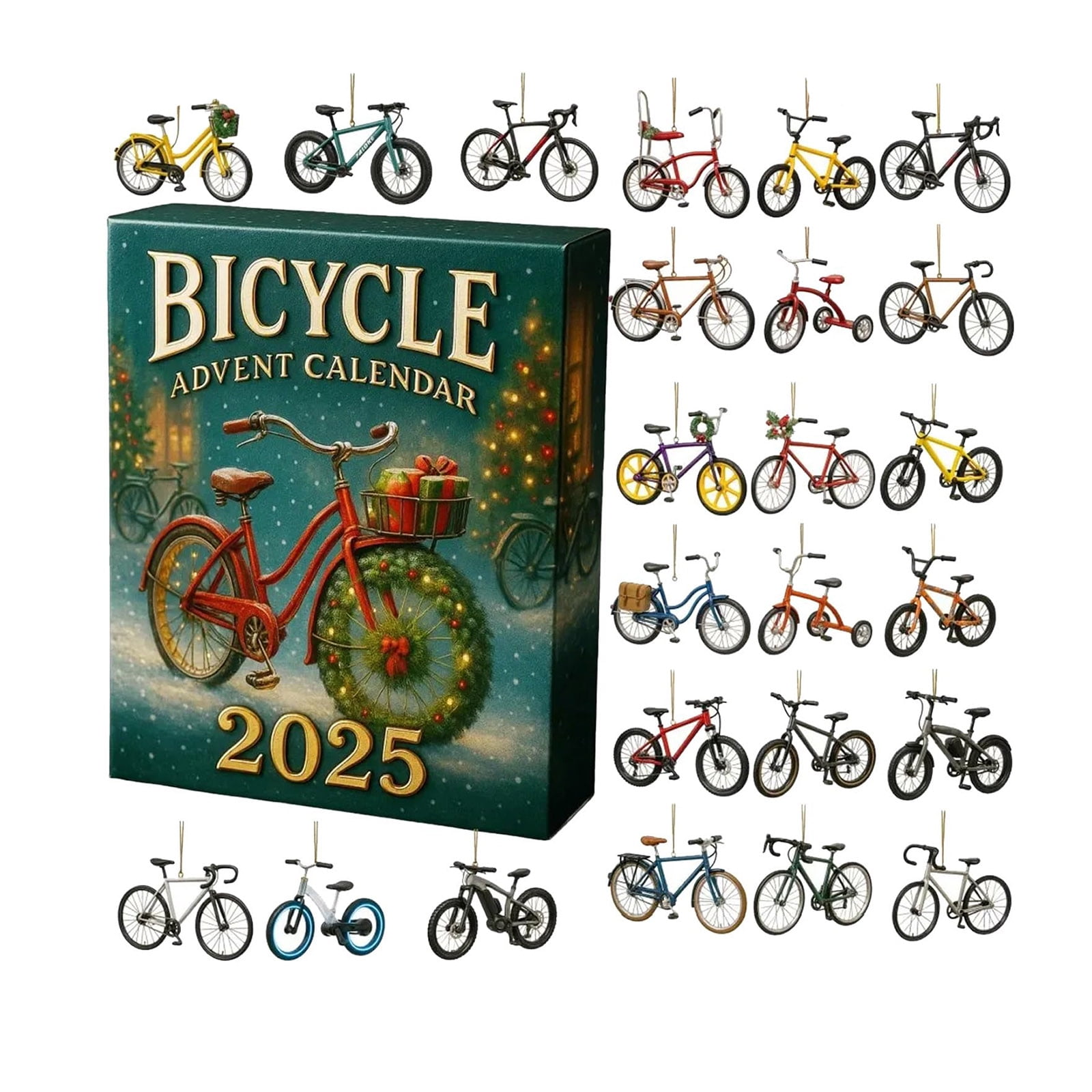 Bicycle Themed Advent Calendar 2025,24 Days Acrylic Cycling Christmas ...