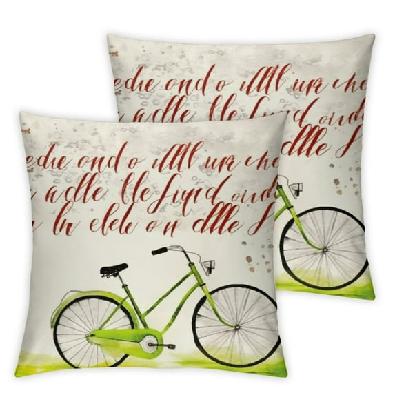 Bicycle Throw Pillow Cushion Cover, Life is a Bike Ride Words Print Pastel Color Unique Ride ...