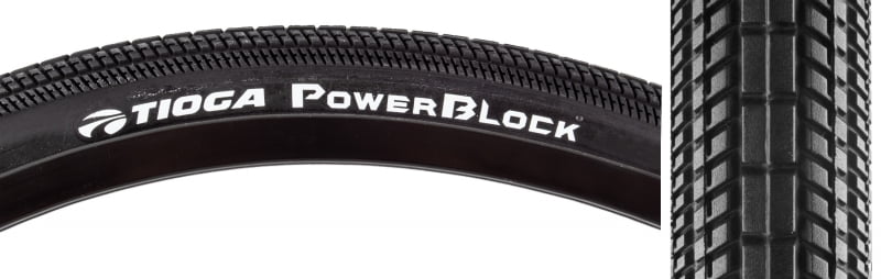 Bicycle Tire Tioga Powerblock 20x1-3/8 Wire Black - Walmart.com