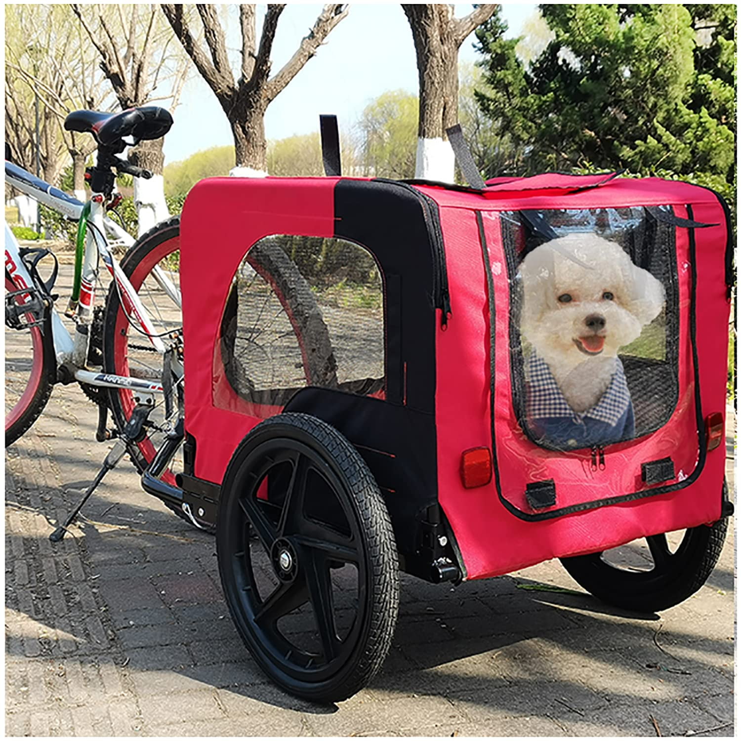 Bicycle Trailer for Pets, Bike Pet Trailer for 88lbs Small & Large Dogs ...