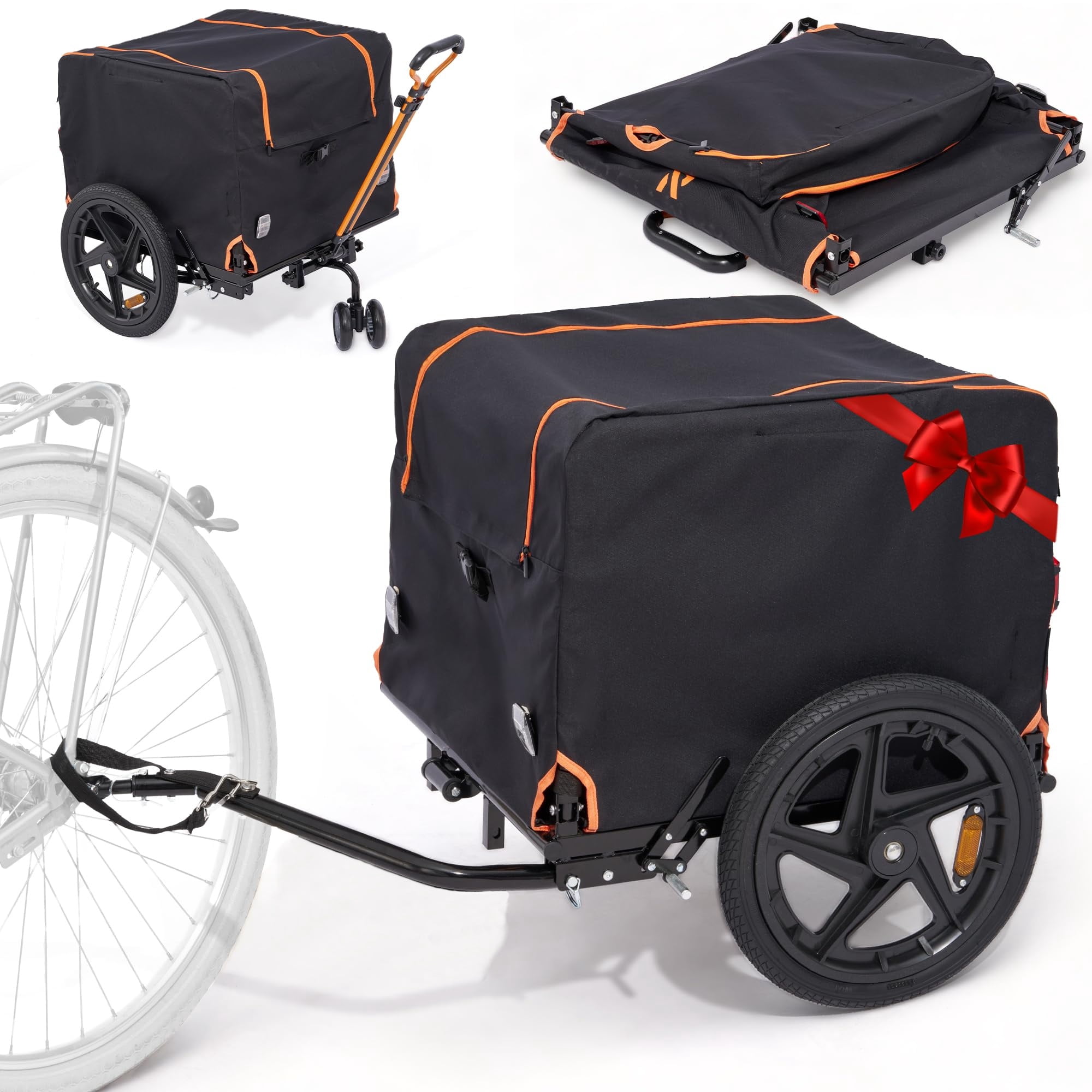 Bicycle Trailer, Transport Trolley Foldable Waterproof 2-in-1 150L Max ...