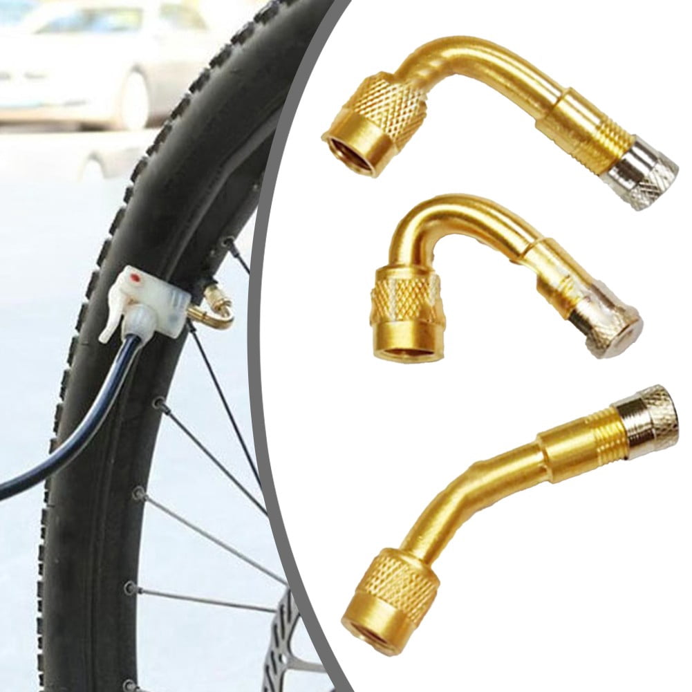 Bicycle Tyre Valve Inflation Extension Tube 45/90/135 Degree Angle Bent ...