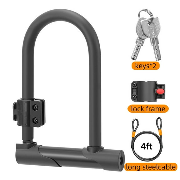Bike Chain Lock 5.91 ft 9.5 mm Thick Black Safety Lock for Electric ...