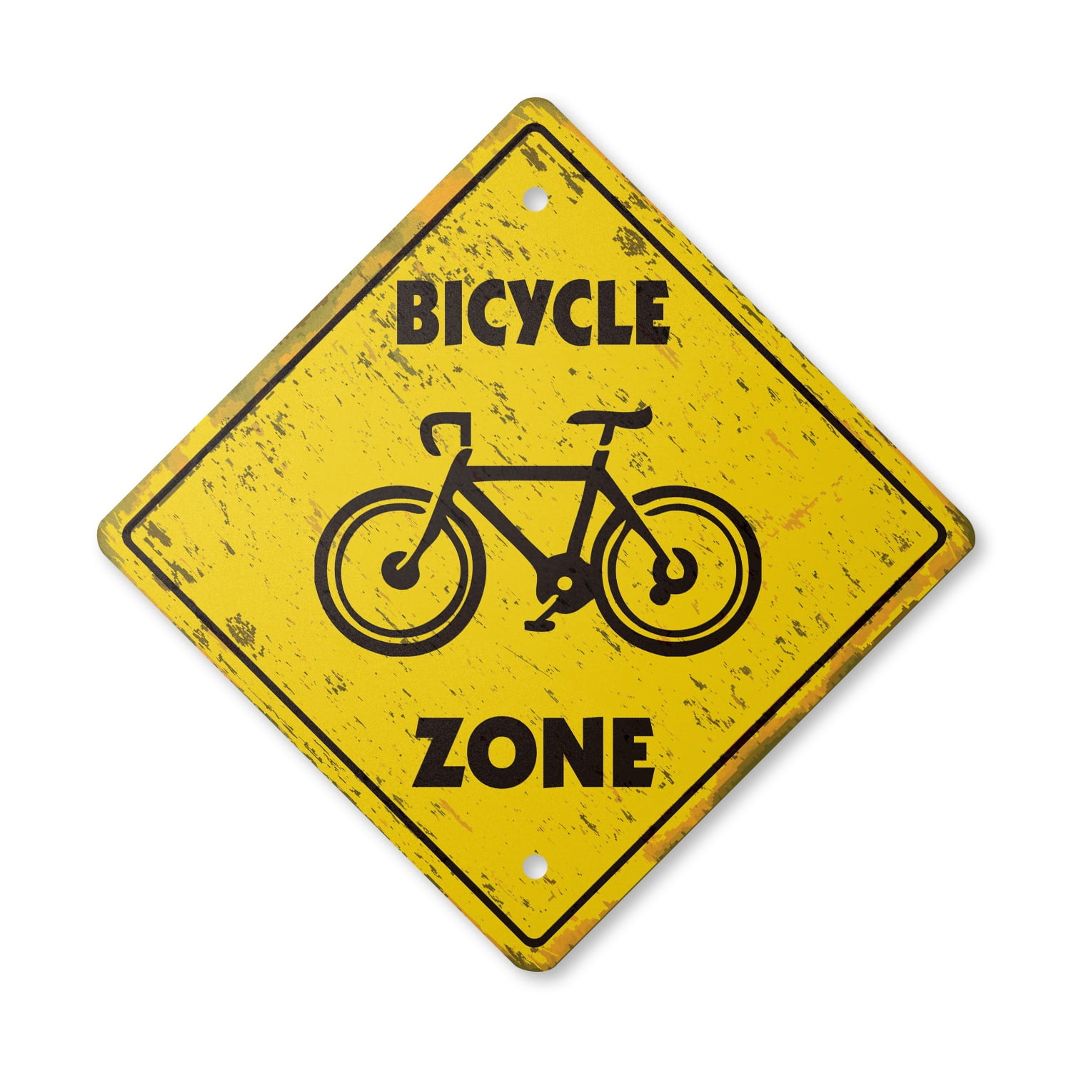 Bicycle Vintage Crossing Sign Zone Xing | Indoor/Outdoor Plastic | 20 ...