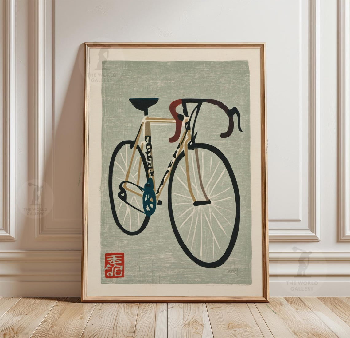 Bicycle Vintage Road Minimal Cycling Poster Unframed Paper Print ...