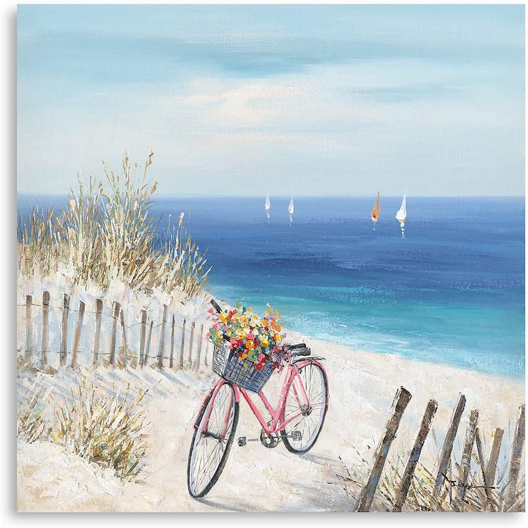 Bicycle Wall Art Beach Canvas Wall Art Bicycle Canvas Art Wall Decor ...