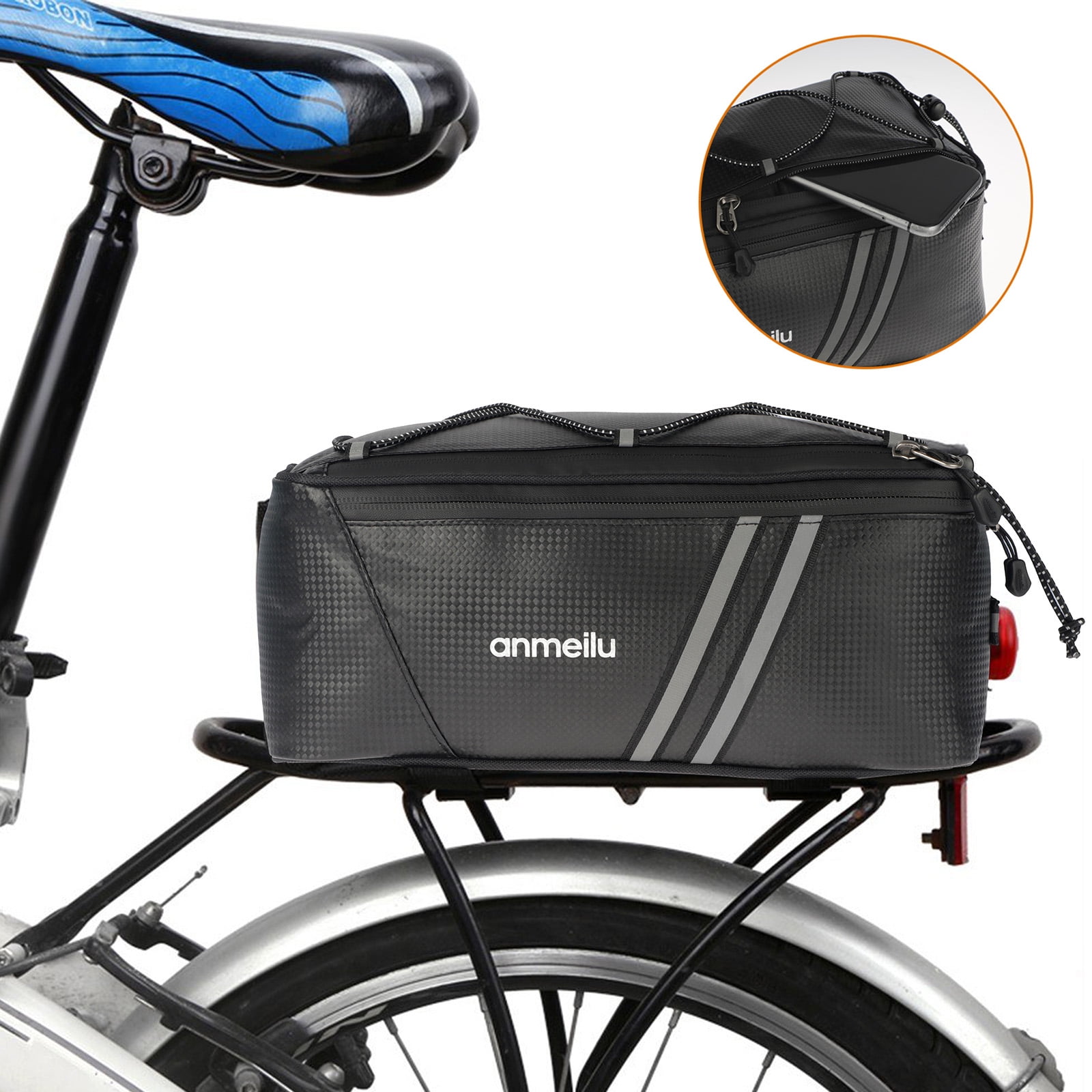 Bicycle Waterproof Rear Rack Bag Bike Cycling Storage Pouch w ...