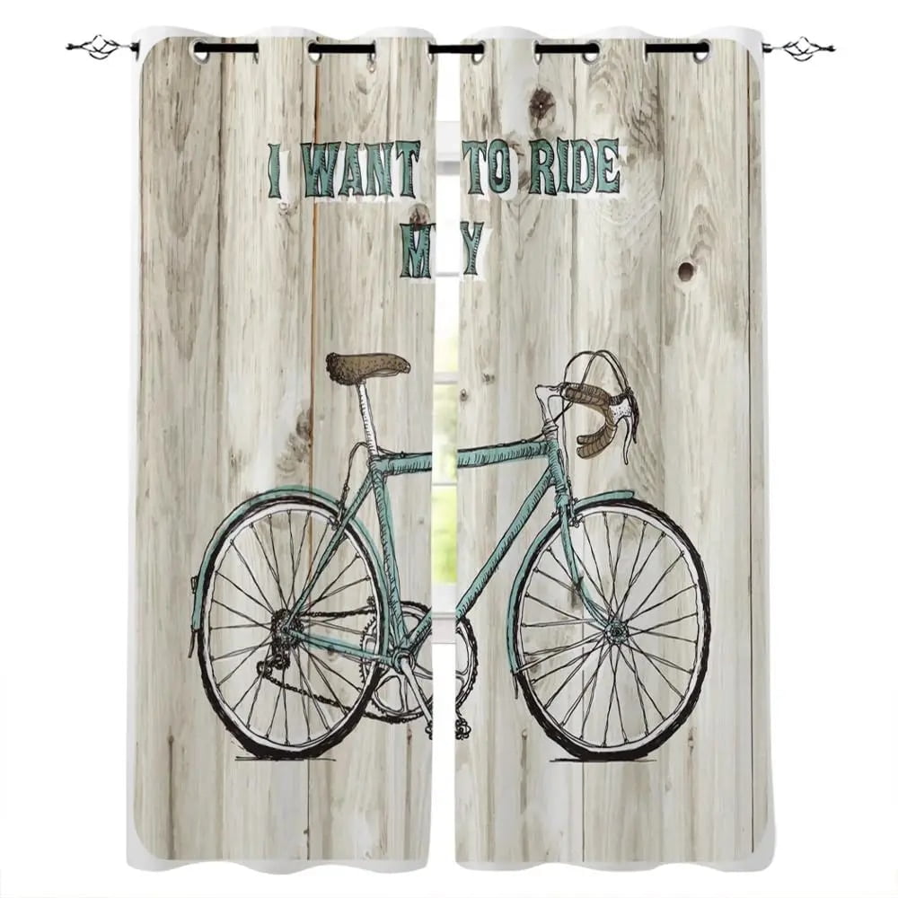 Bicycle Window Curtains Living Room Decor Curtains for Bedroom Luxury ...