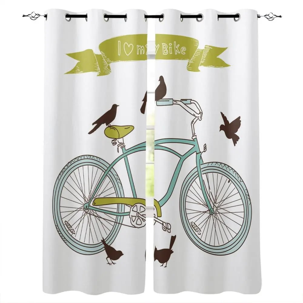 Bicycle Window Curtains Living Room r Curtains for Bedroom Luxury Home ...