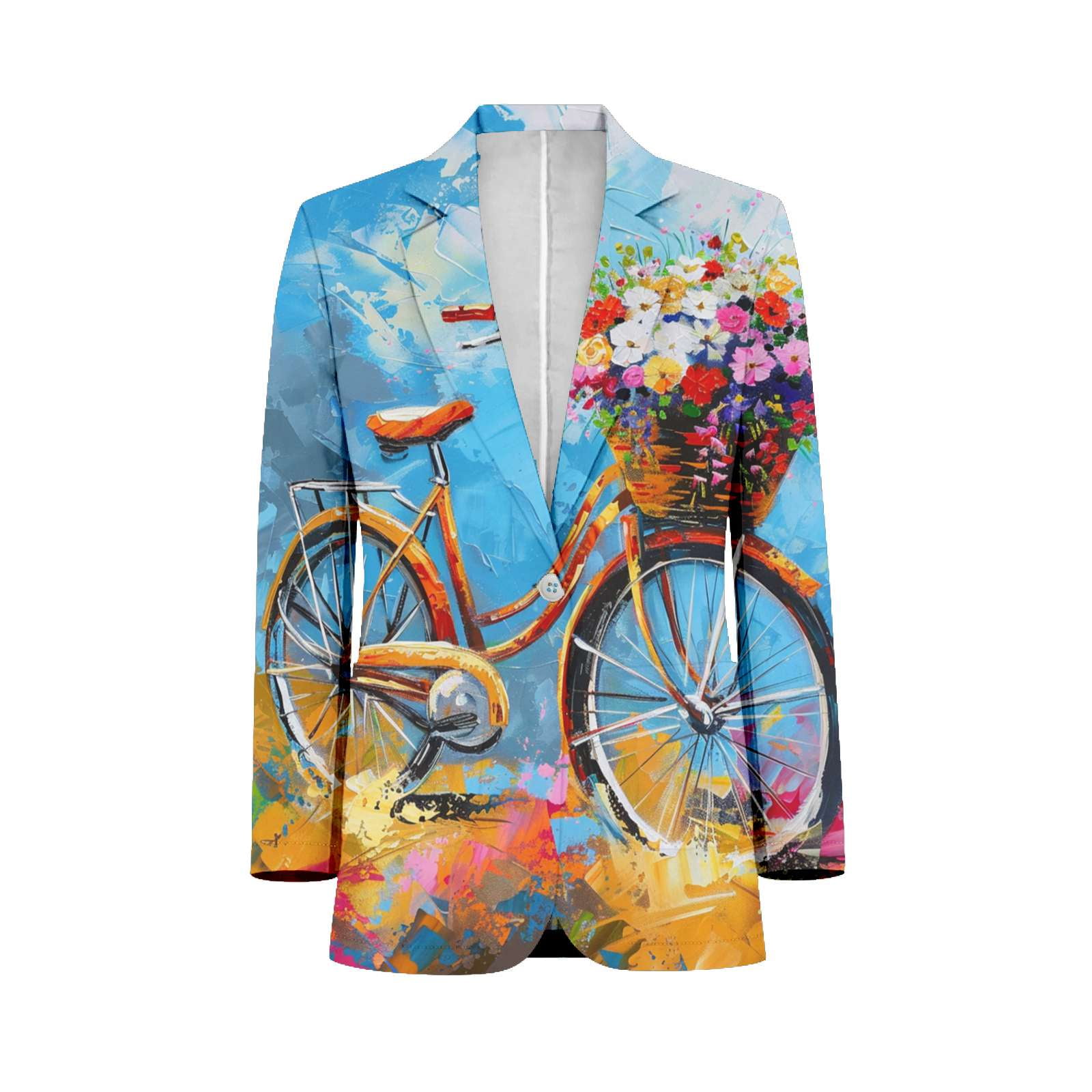 Bicycle With Basket Of Flowers Customized Men's Suits full man Shawl ...