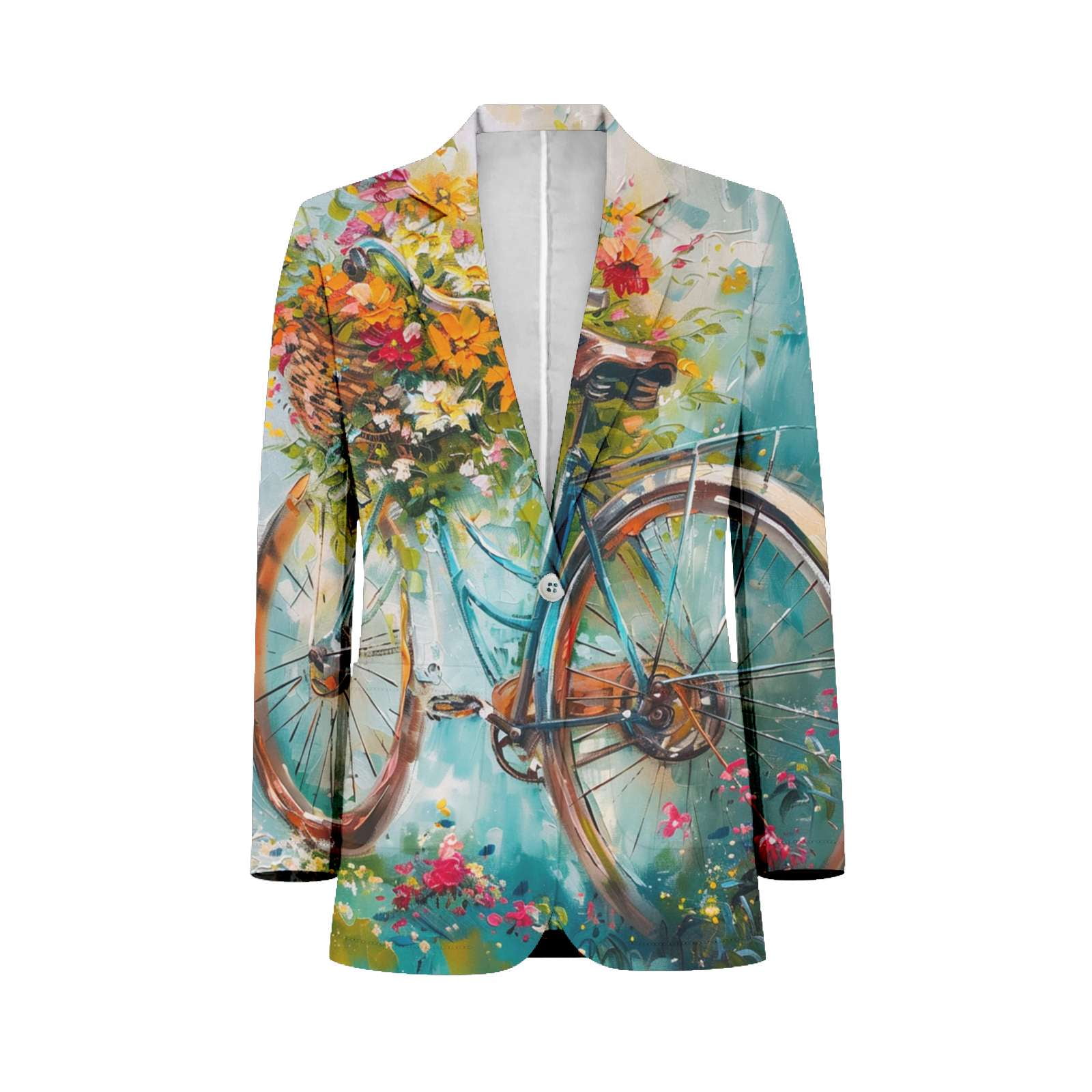 Bicycle With Basket Of Flowers Customized Men's Suits full man Shawl ...