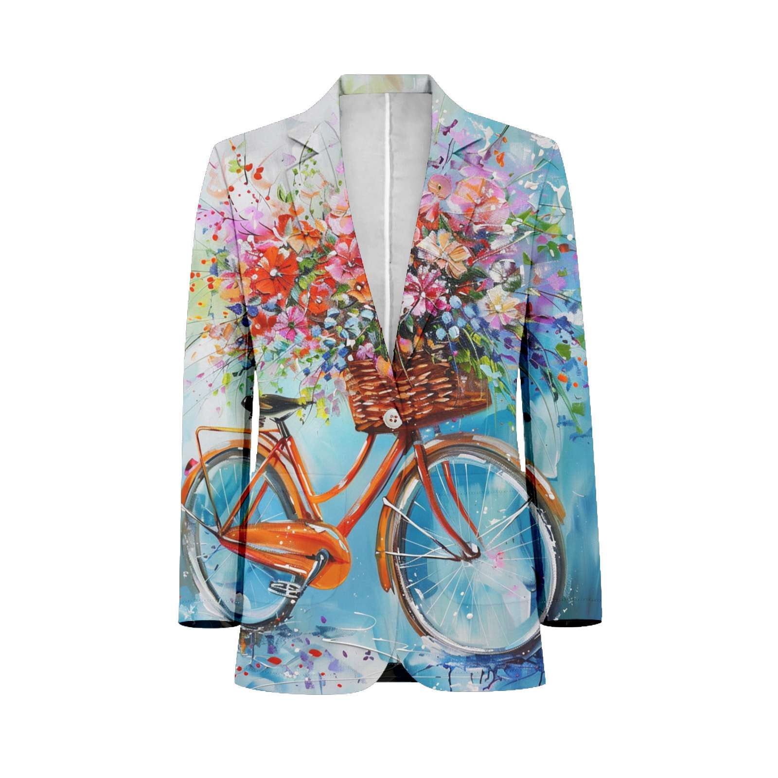 Bicycle With Basket Of Flowers Customized Men's Suits full man Shawl ...