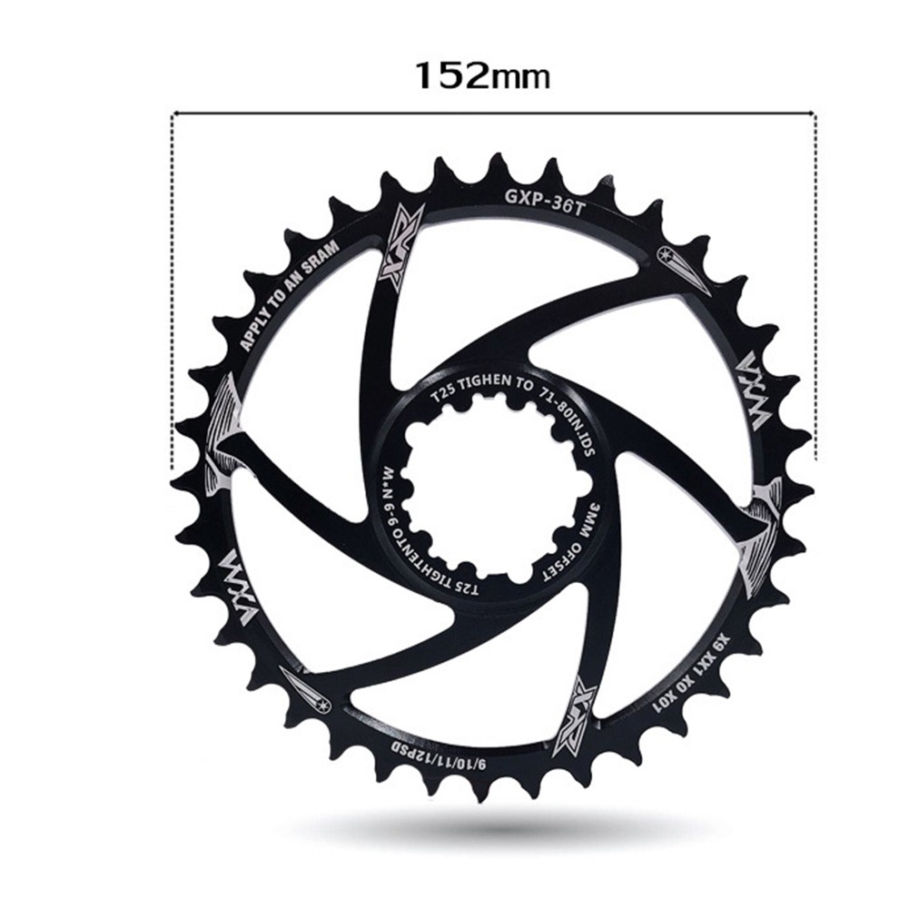 Bicycle direct mount disc offset 3 degrees single speed X9 XO XX1For GXP crankset 36T - Walmart.com